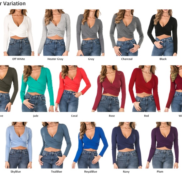 Nolabel / NOLABEL Clothing | Tops | Long Sleeve Deep V Neck Cross Wrap ...